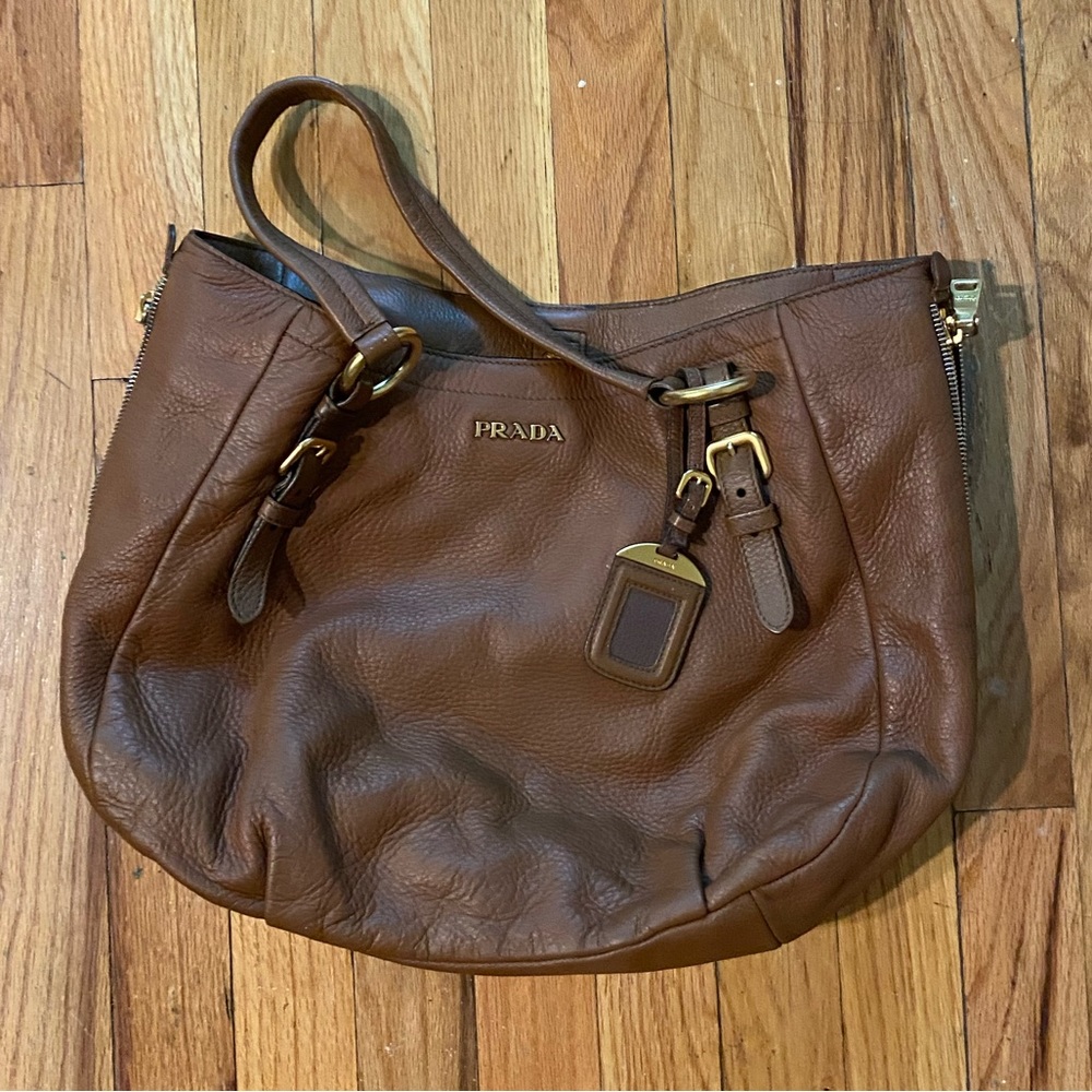 Authentic Prada Bag With Side Zipper Detail - Gem